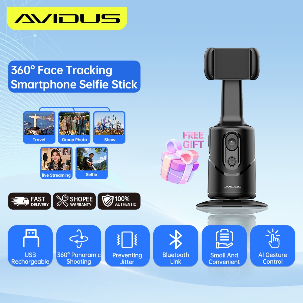 AVIDUS Q1 Face Tracking Phone Selfie Stick Intelligent 360°Rotation ...