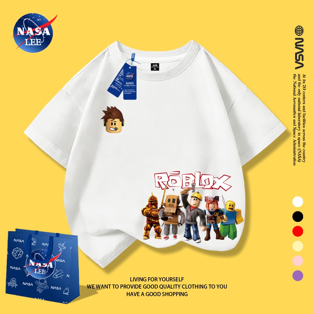 NASA Kids T-shirt Roblox Cartoon Kids T-Shirt – 100% Cotton Kids Short ...