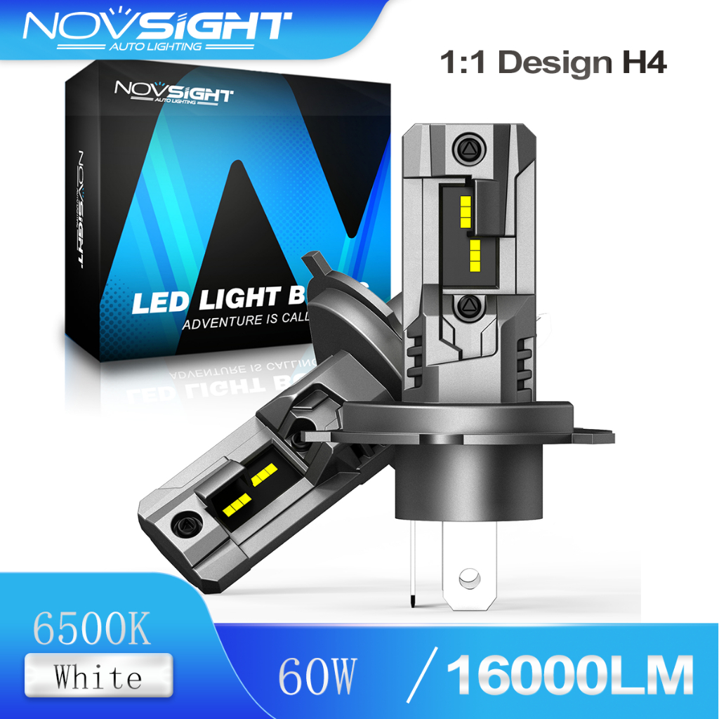 Novsight 2PCS T11 H4 Car LED Headlight 1:1 Designed 60W 6500K 16000LM A ...