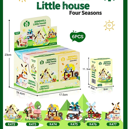 Four Seasons Windmill Series Building Blocks Children's Toy Gift ...