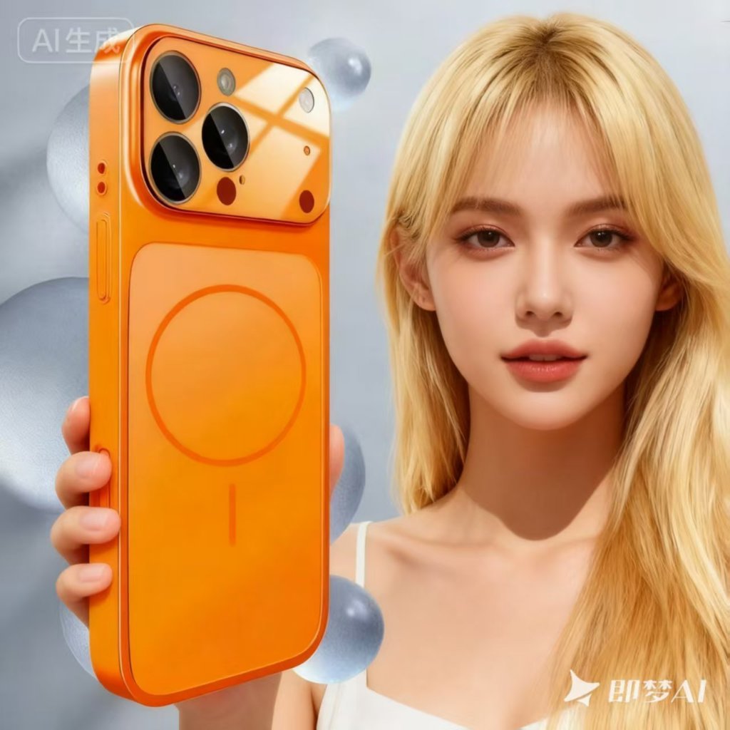 New original Orange Nano Glass Magnetic Phone Case for IPhone 17 Promax ...