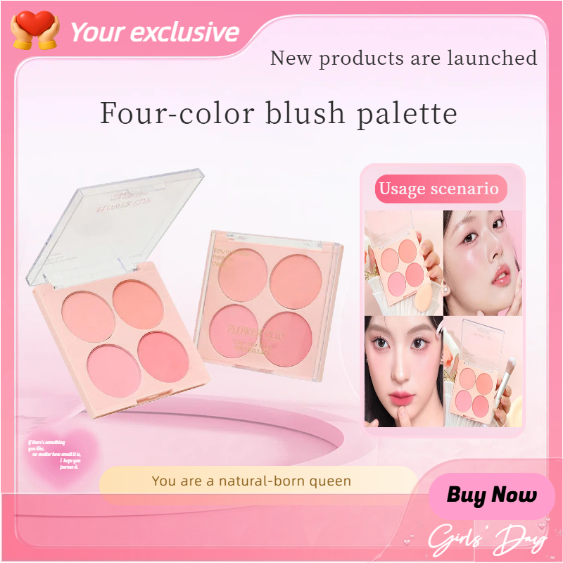 Multi-color blush palette with a delicate texture and a single swipe ...