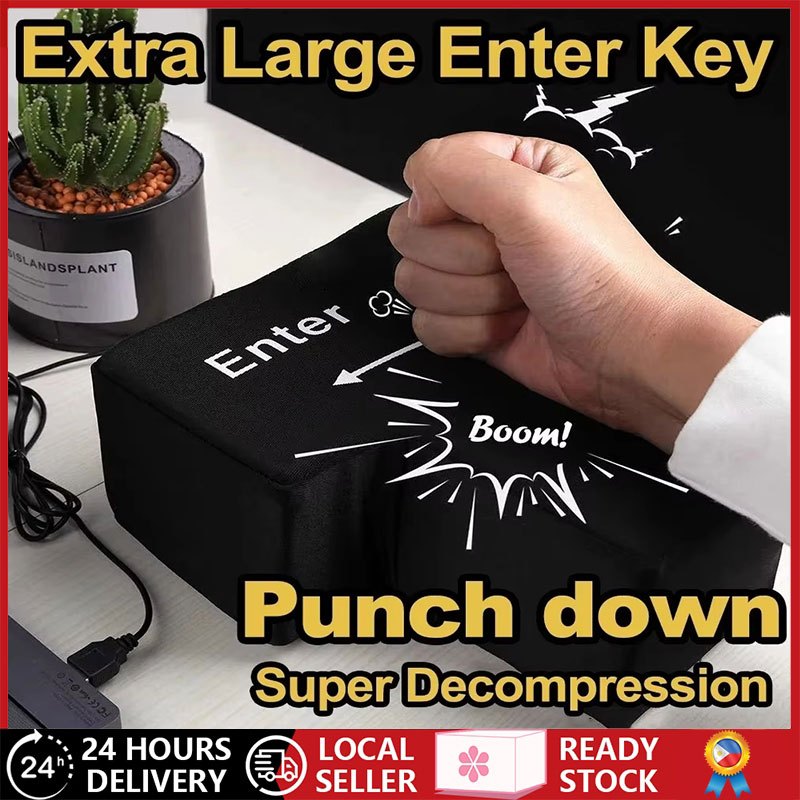 （Local Seller）2Pcs Anti-Stress Computer Huge Enter Key Big Usb Enter ...
