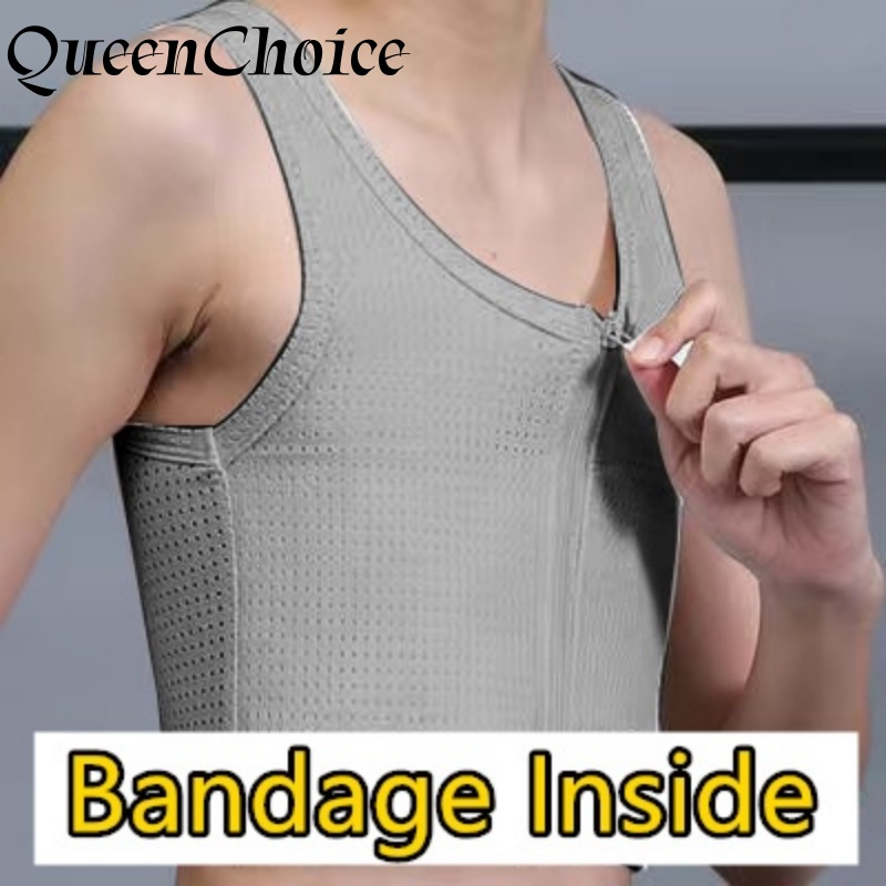 S-4XL Women Corset Front Zipper Bandage Breast Binder Female Chest ...