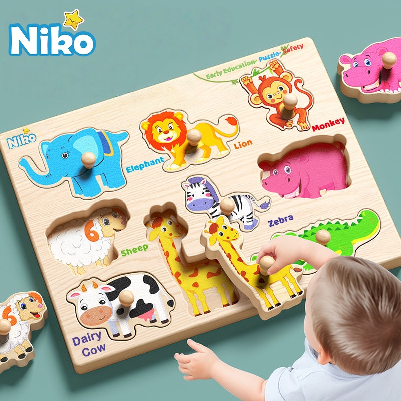 NIKO ABC Letter Digital Puzzle Wooden Toys For Kids Alphabet Number ...