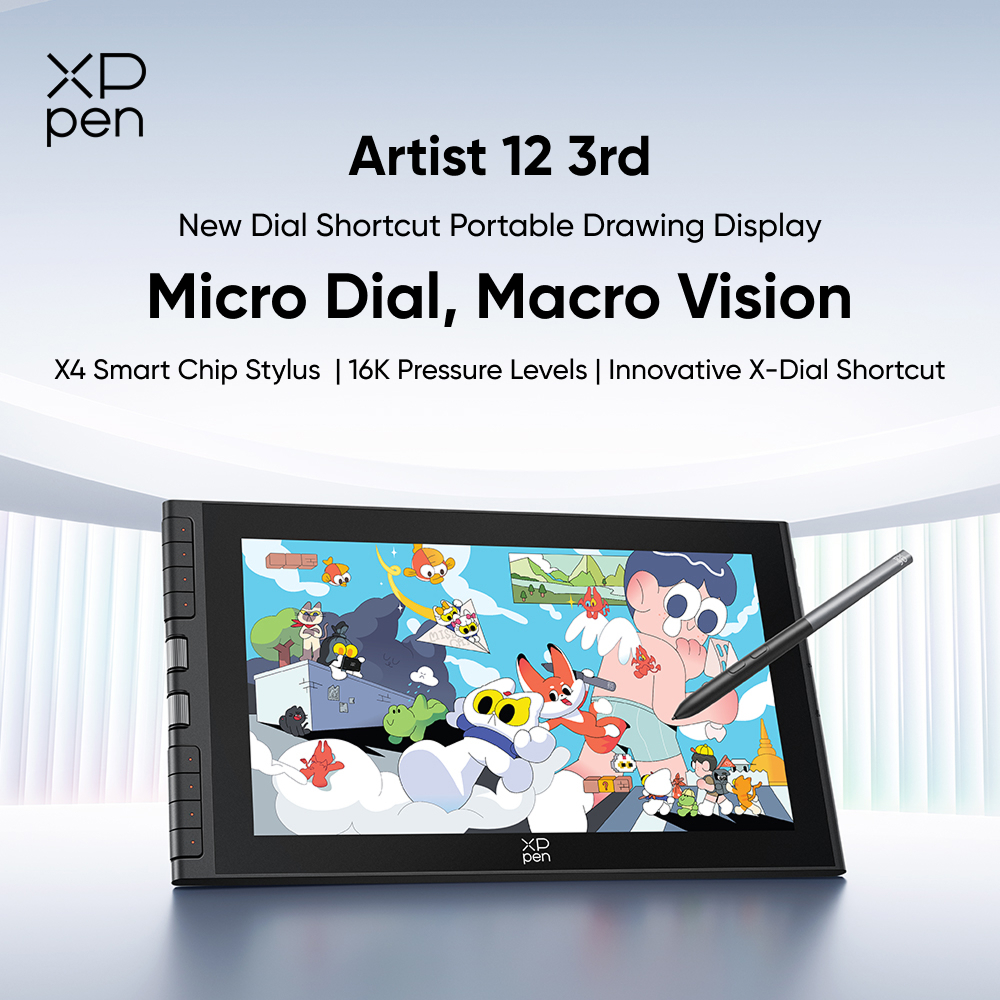 【New】XPPen Artist 12 3rd Drawing Display 11.9 inch, with New Dial ...