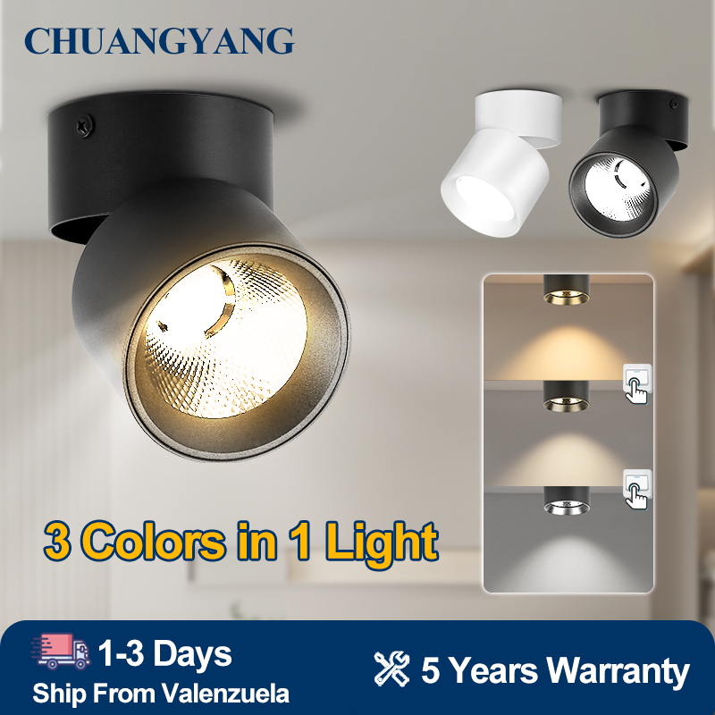 Foldable Led Downlight Tri Color Spot Light Surface Mounted Pin Light ...