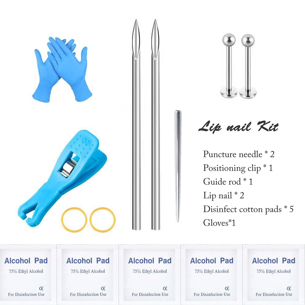 Lip nail puncture set Body part punching DIY popular puncture tool Safe ...