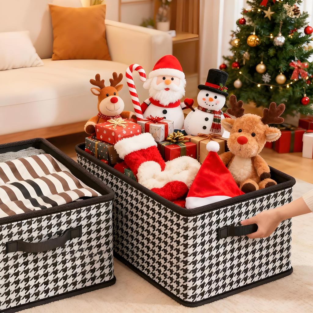 Christmas Gift Storage Box Storage Bin Large Foldable Organizer Storage ...