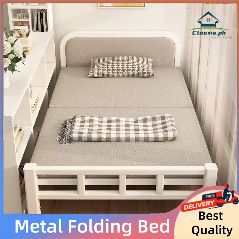 Metal Folding Bed Home Living House Portable Foldable Bed Save Space ...