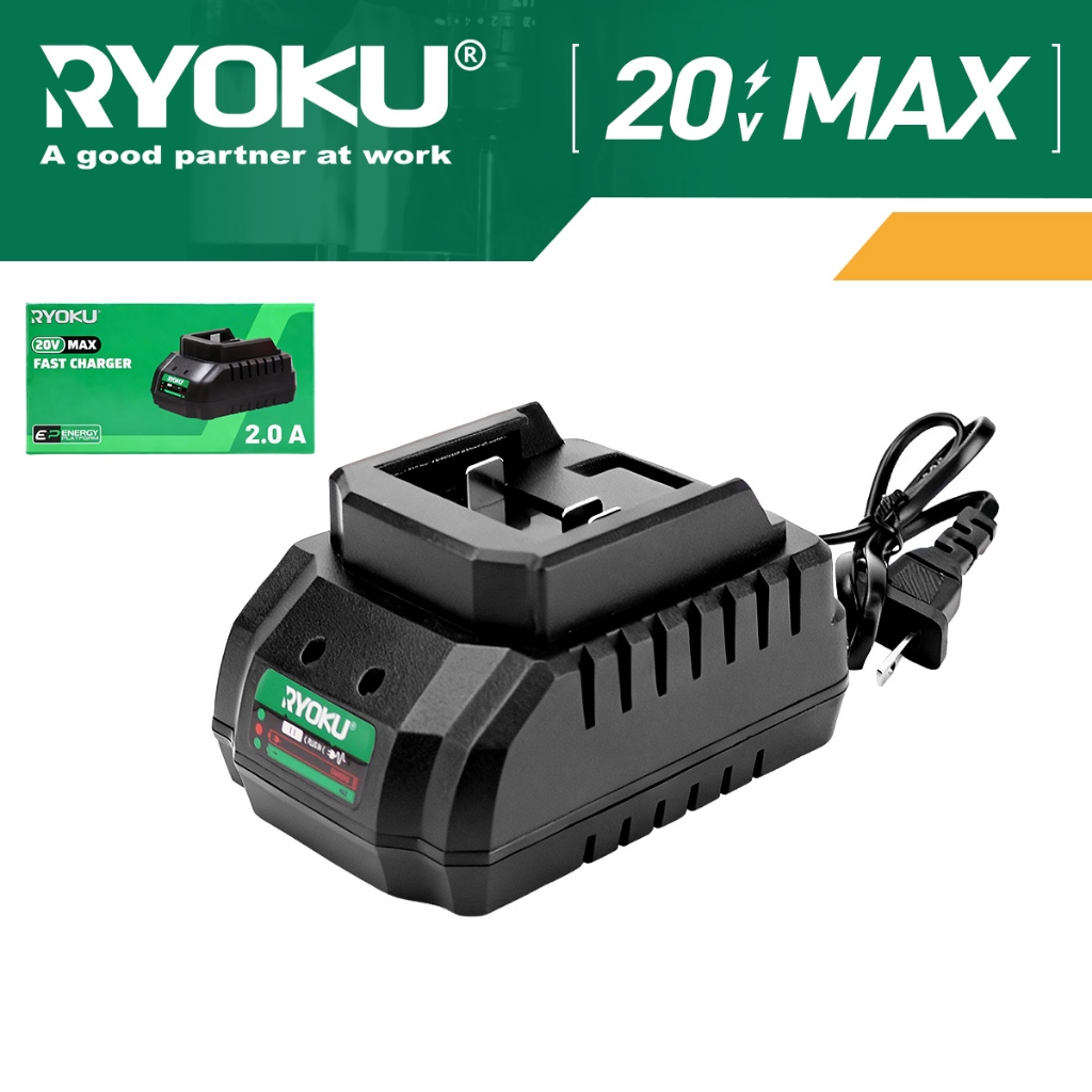 RYOKU 20V 2.0A Max Fast Charger - Universal Charger for Cordless Tool ...