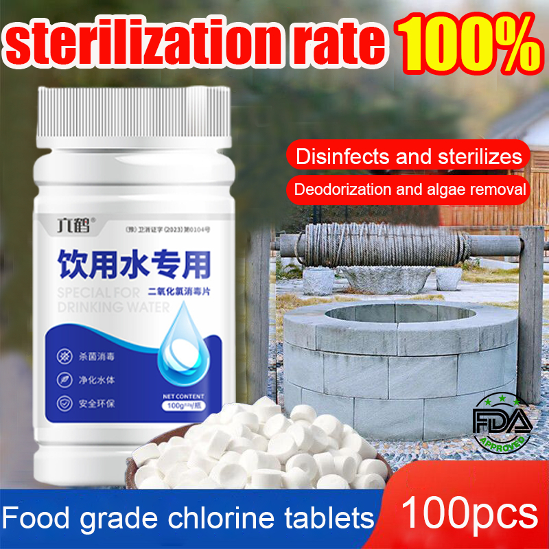 【FDA Certified】chlorine for water treatment 100-Tablet Bottle Kills 99. ...