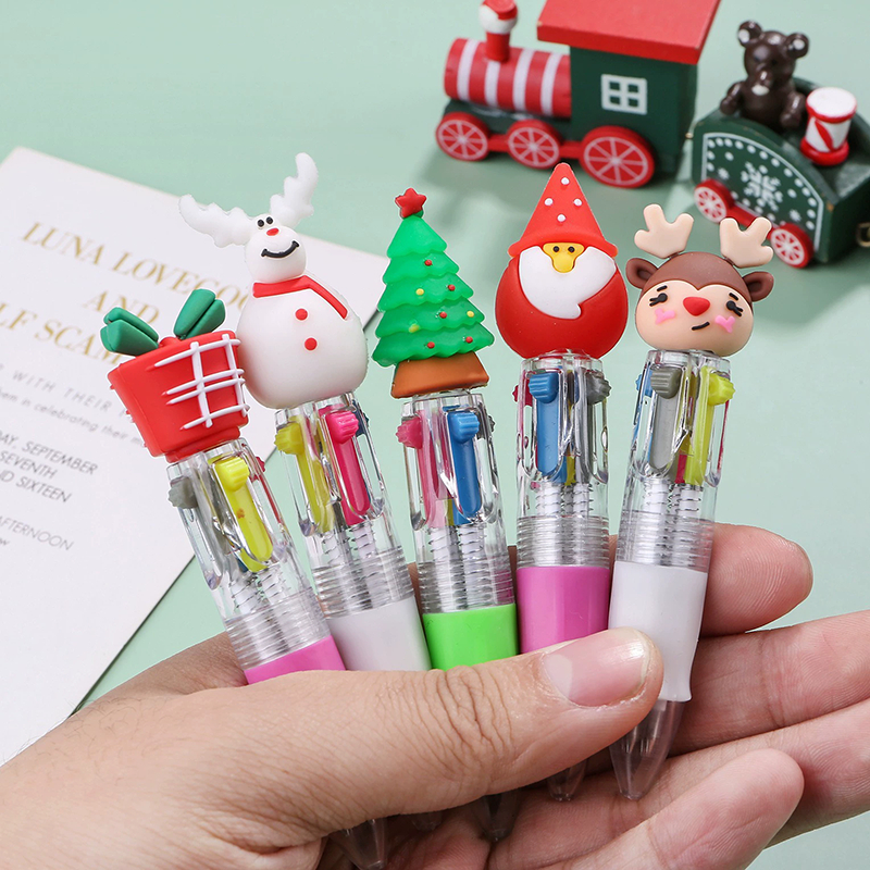Mini Cute Colorful Ink Ballpoint Pens 4 Colors Christmas Rollerball ...