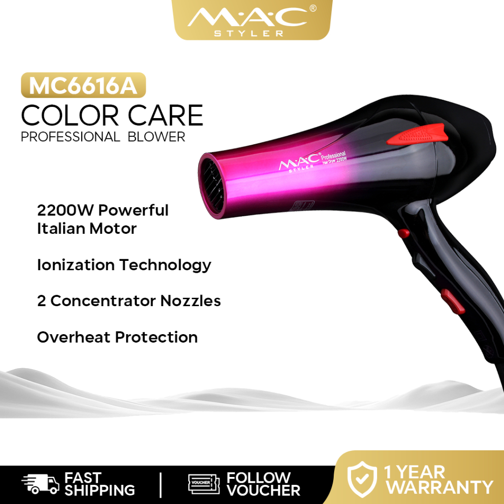 MAC Styler Color Care Professional Salon Hair dryer MC6616A 2200w ...