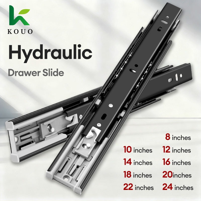 KOUO (Per Pair) Drawer Guide Heavy Duty Soft Close Hydraulic Full ...