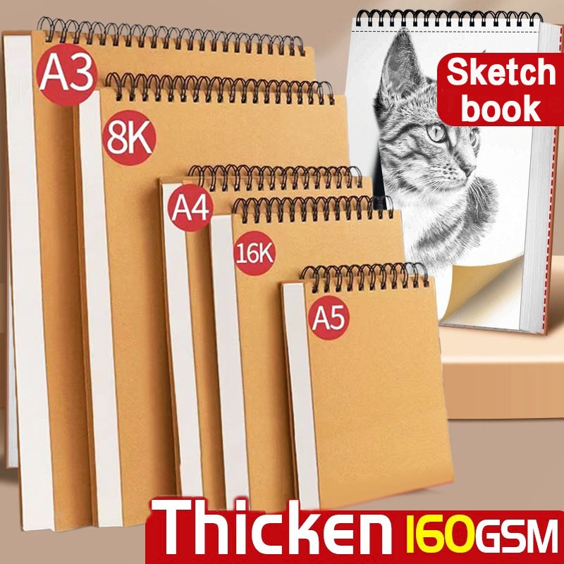 Sketchbook drawing pad A4/A5/8K/16k Thick Blank Sketch Pad notepad Art ...