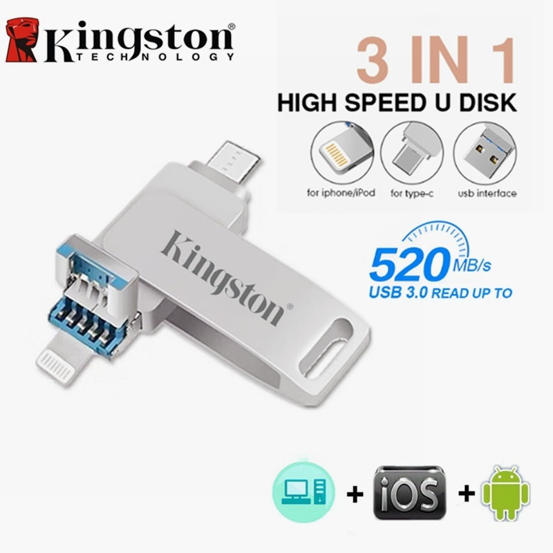 Kingston USB Flash Drive 512GB 1TB 2TB Type-C for iPhone iPad/Lightning ...