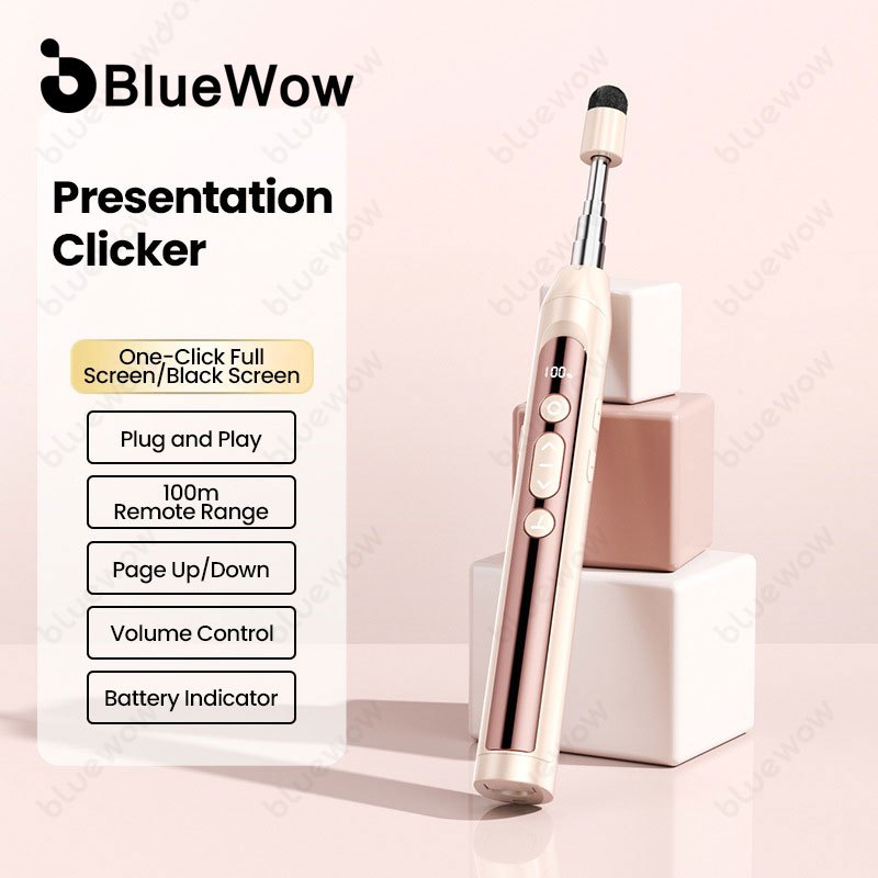 BlueWow 2.4GHz Rechargeable Wireless PowerPoint Presenter Clicker With ...