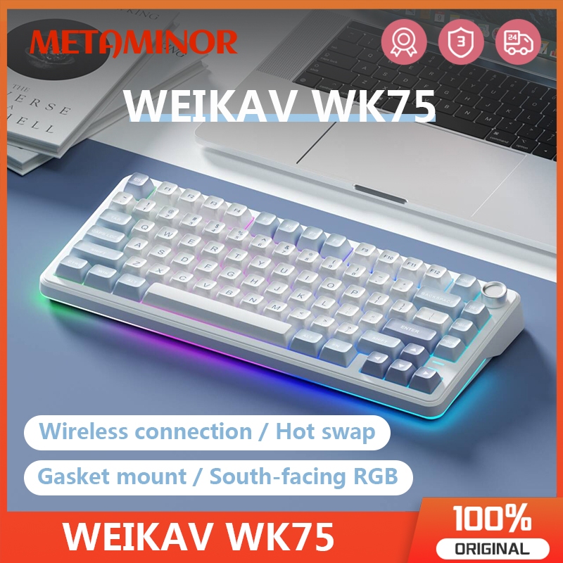 WEIKAV WK75 75% Wireless Mechanical Keyboard Bluetooth 2.4g Wried Hot ...