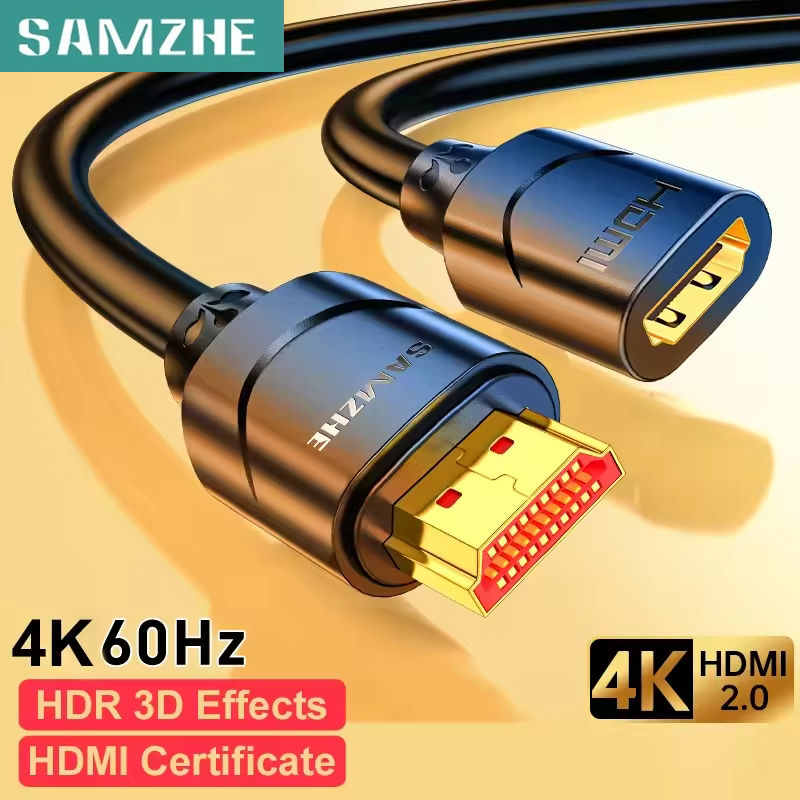 SAMZHE HDMI Extension Cable 4K 60HZ HDMI Male to Female Extender Cable ...