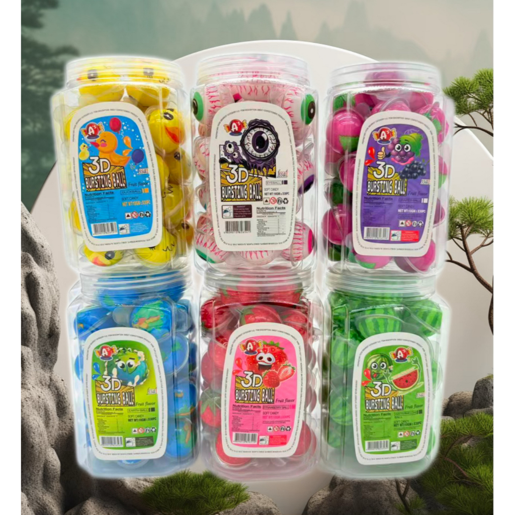 【COD】30pcs/jar A's 3D BURSTING BALL Fruit Jam gummy Eyeballs strawberry ...