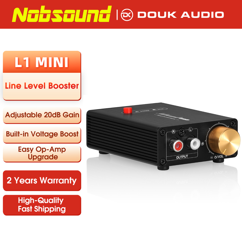 Mini Stereo Line Level Booster Amplifier Audio Preamp 20dB Gain ...