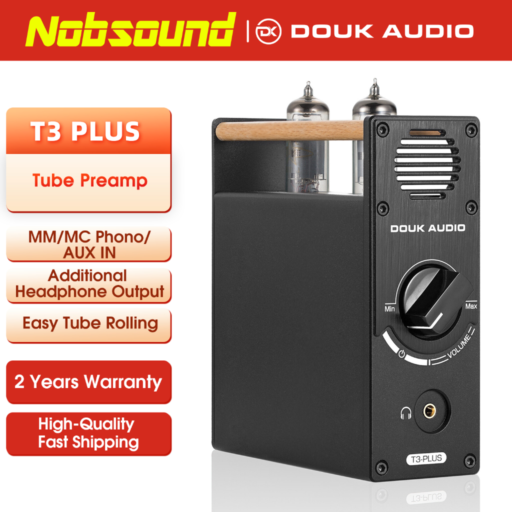 Douk Audio T3 PLUS Vacuum Tube Preamp MM / MC Phono Stage Desktop ...