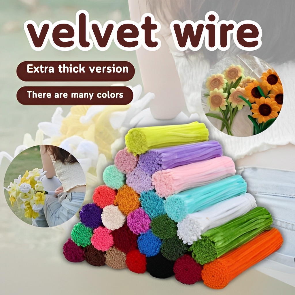 Twisted Stick 100Pcs Fuzzy Wire Chenille Stems Handicraft Material ...