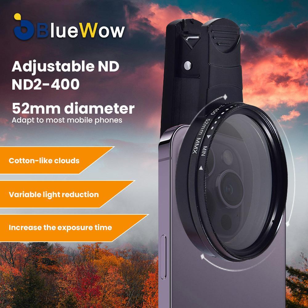 BlueWow Adjustable ND2-400 Variable ND Filter for Mobile Phones – 52mm ...