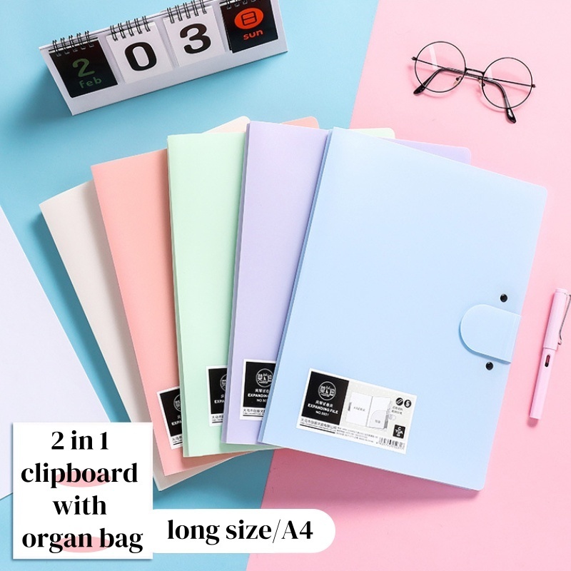 A4/Long Size Expanding File Folder With Clipboard Folder Organizer 8 ...