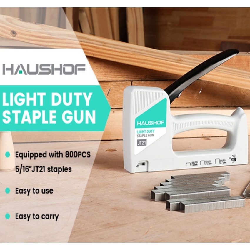 HAUSHOF Light Duty Staple Gun Upholstery Staple Gun with 800PCS Stapler ...