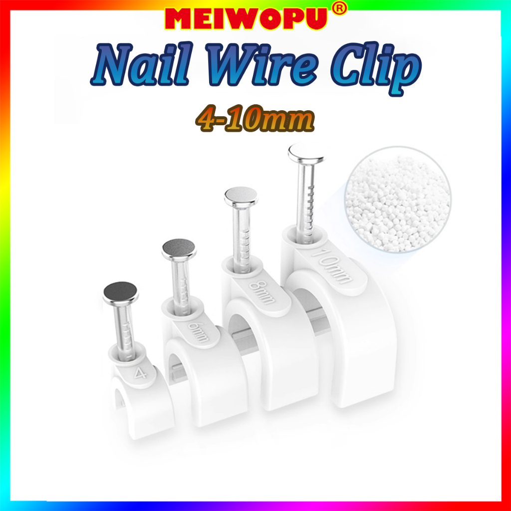 Steel Nail Wire Clips For Secure Cable Management Wall Mount Home DIY ...
