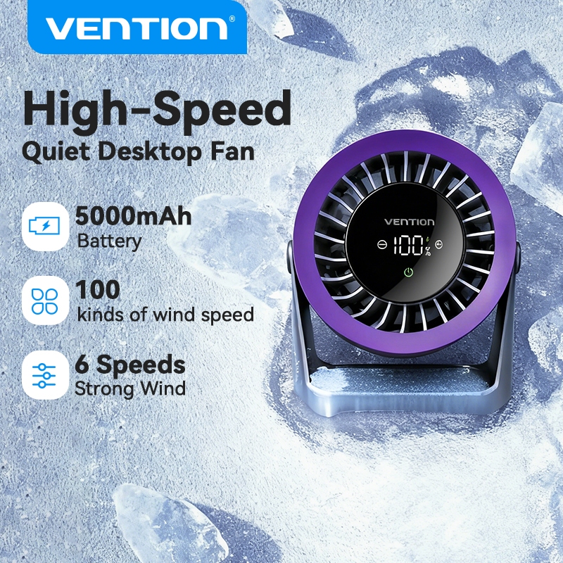 Vention Ultra-performance Desk Fan 5000mAh Air Circulation Desktop Fan ...
