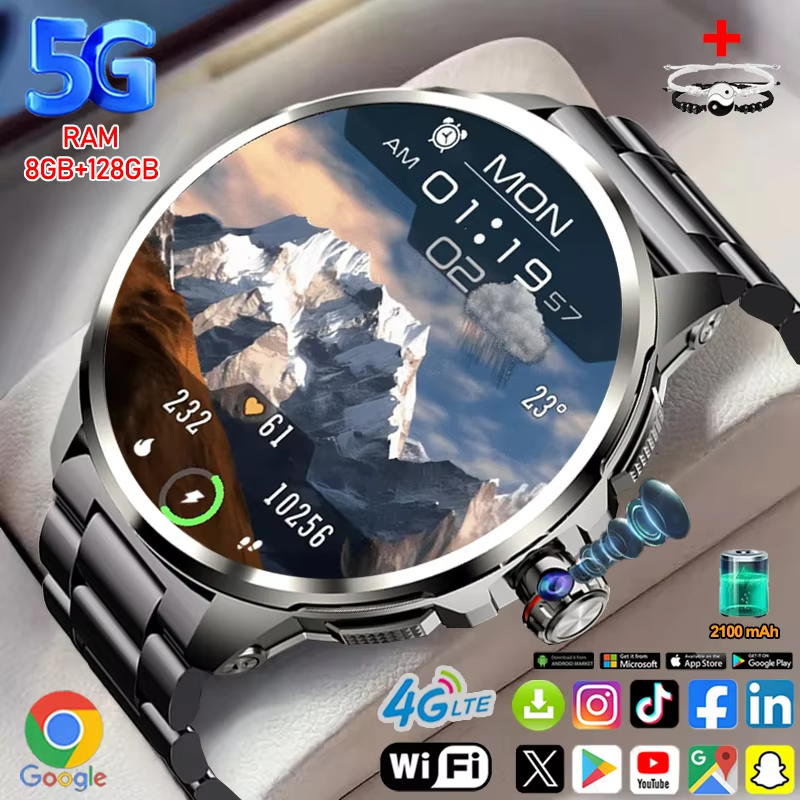 5G/4G Full Netcom 8GB+128GB RAM Smart Watch 1.95 inch 720*720 AMOLED ...