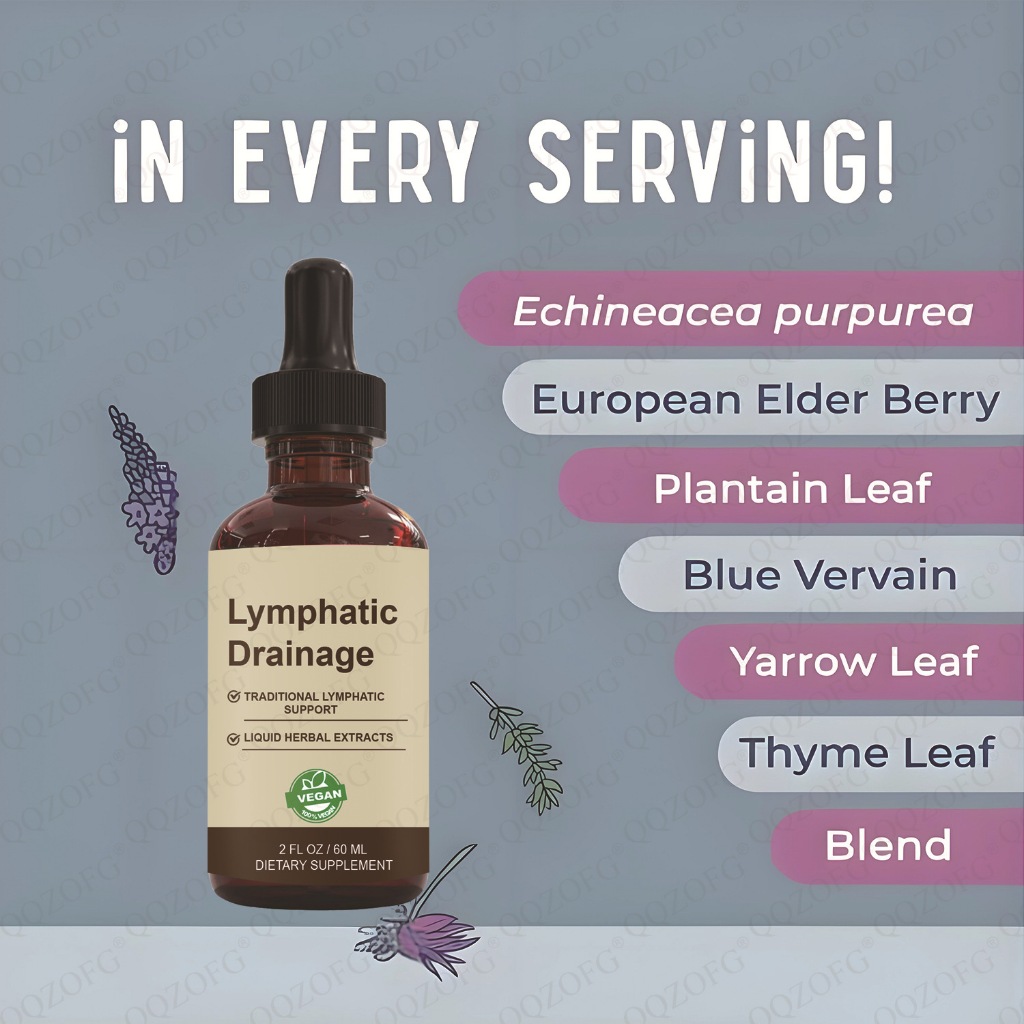 Lymph Drops 60ml Vegan Liquid Supplement Lymphatic Drainage Herbal ...