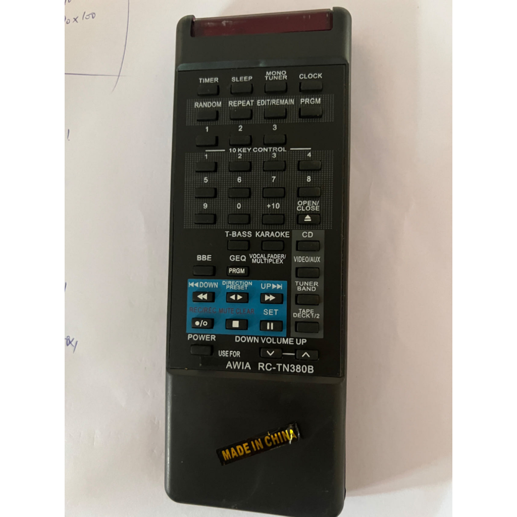 NEW Replacement for Aiwa CD Audio Stereo Hi-Fi Remote Control RC-TN380B ...