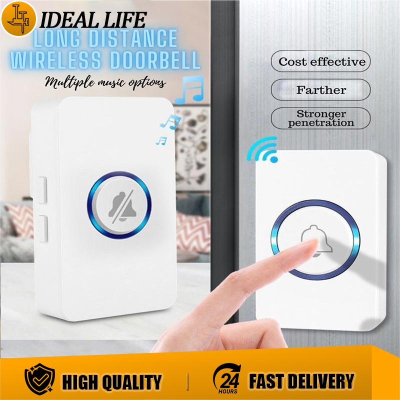 Intelligent small LED wireless doorbell waterproof 300M range door ...