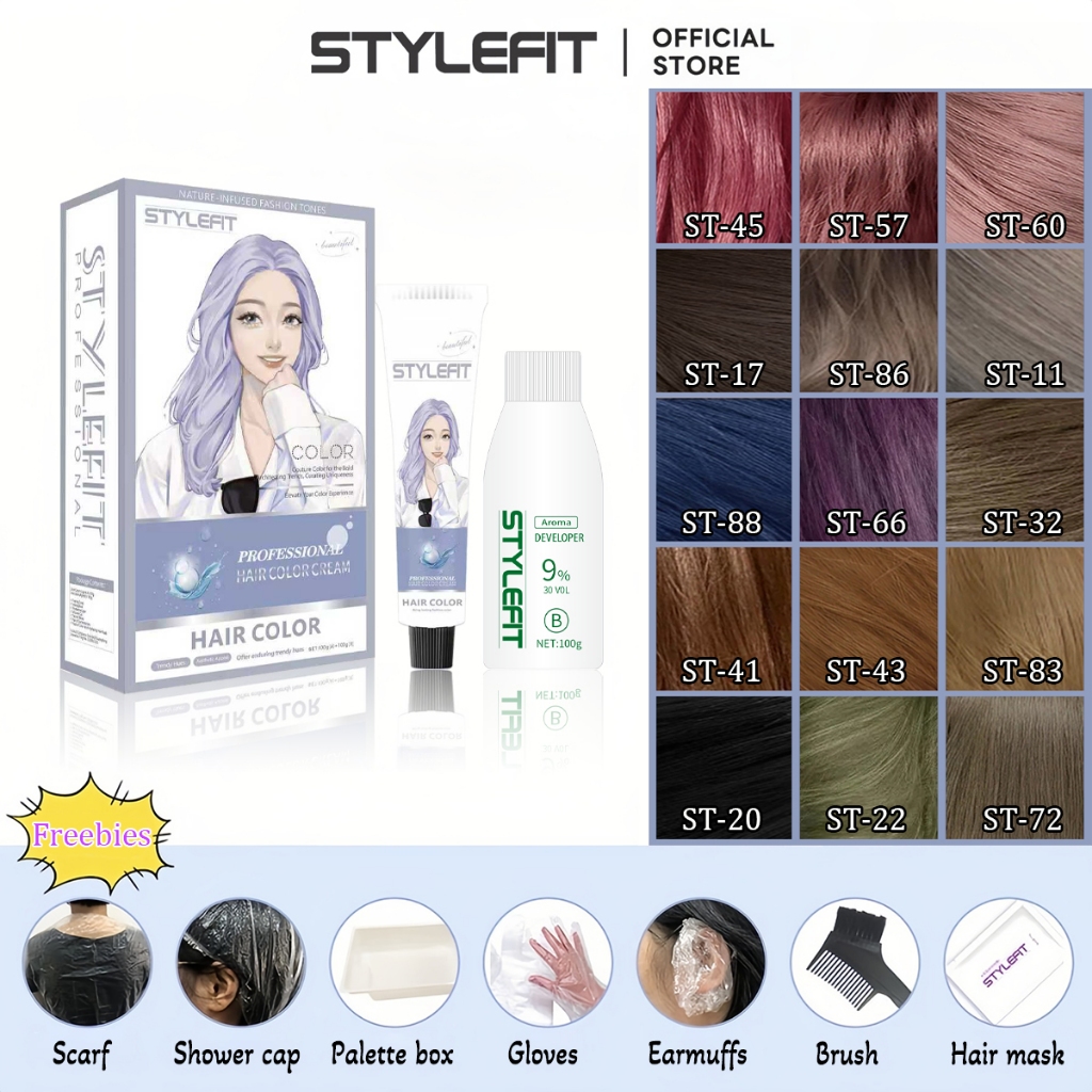 STYLEFIT Hair Color (100ml Hair Dye+100ml Oxidant) | Shopee Philippines