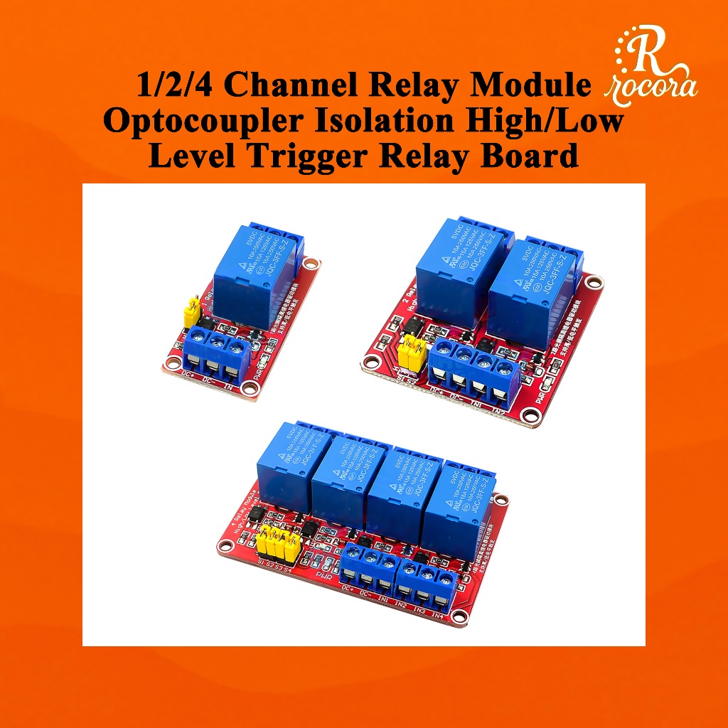 1/2/4 Channel Relay Module 5V 12V 24V Optocoupler Isolation High/Low ...