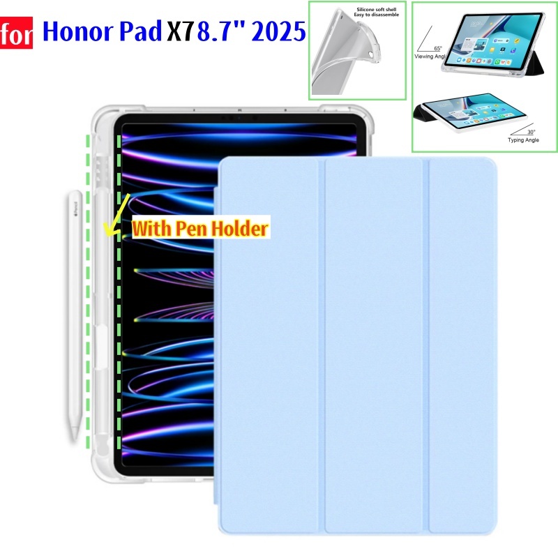 For Huawei Honor Pad X7 8.7 inch 2025 Case With Pen Holder Trifold PU ...