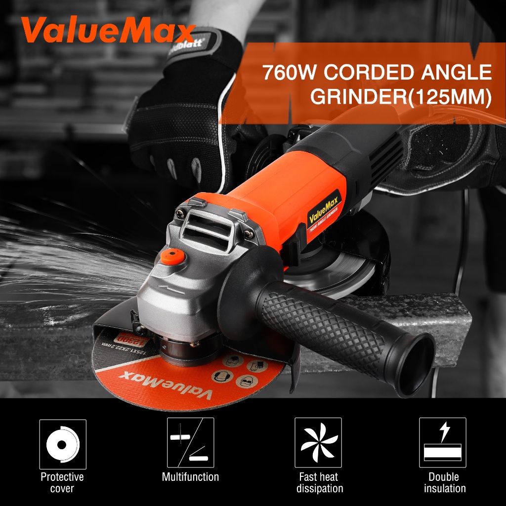 Workpro Valuemax Electric Corded Angle Grinder 750w Power Tools ...