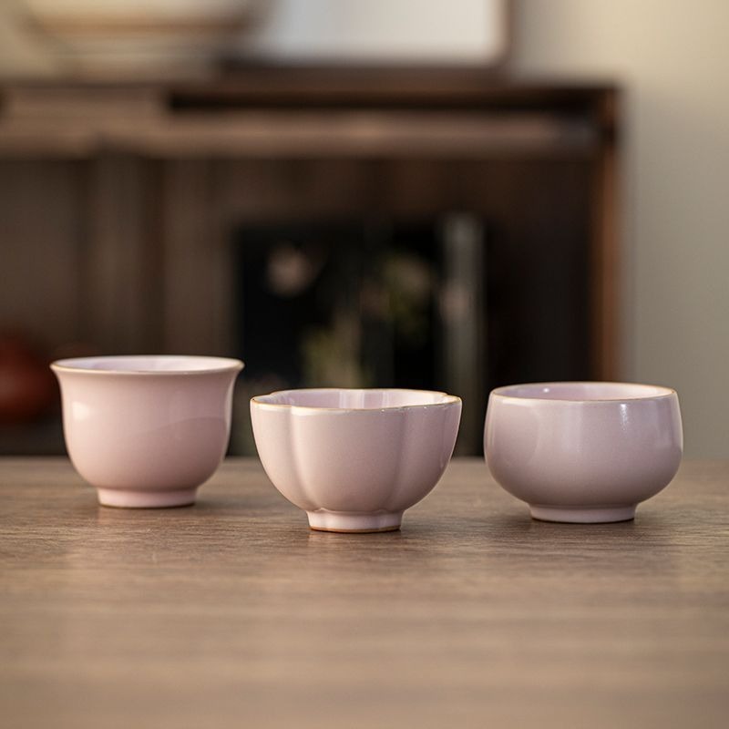 Ru Kiln Master Cup Petal Cup Ceramic Tea Cup Pink Tea Cup Tea Set ...