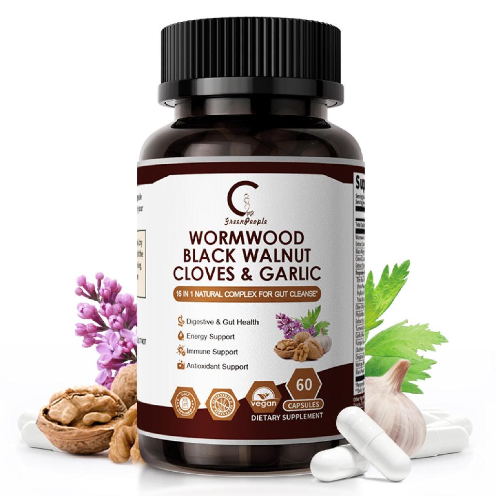 GPGP 16-in-1 Black Walnut Wormwood Capsules, Rapid Gut Cleanse ...