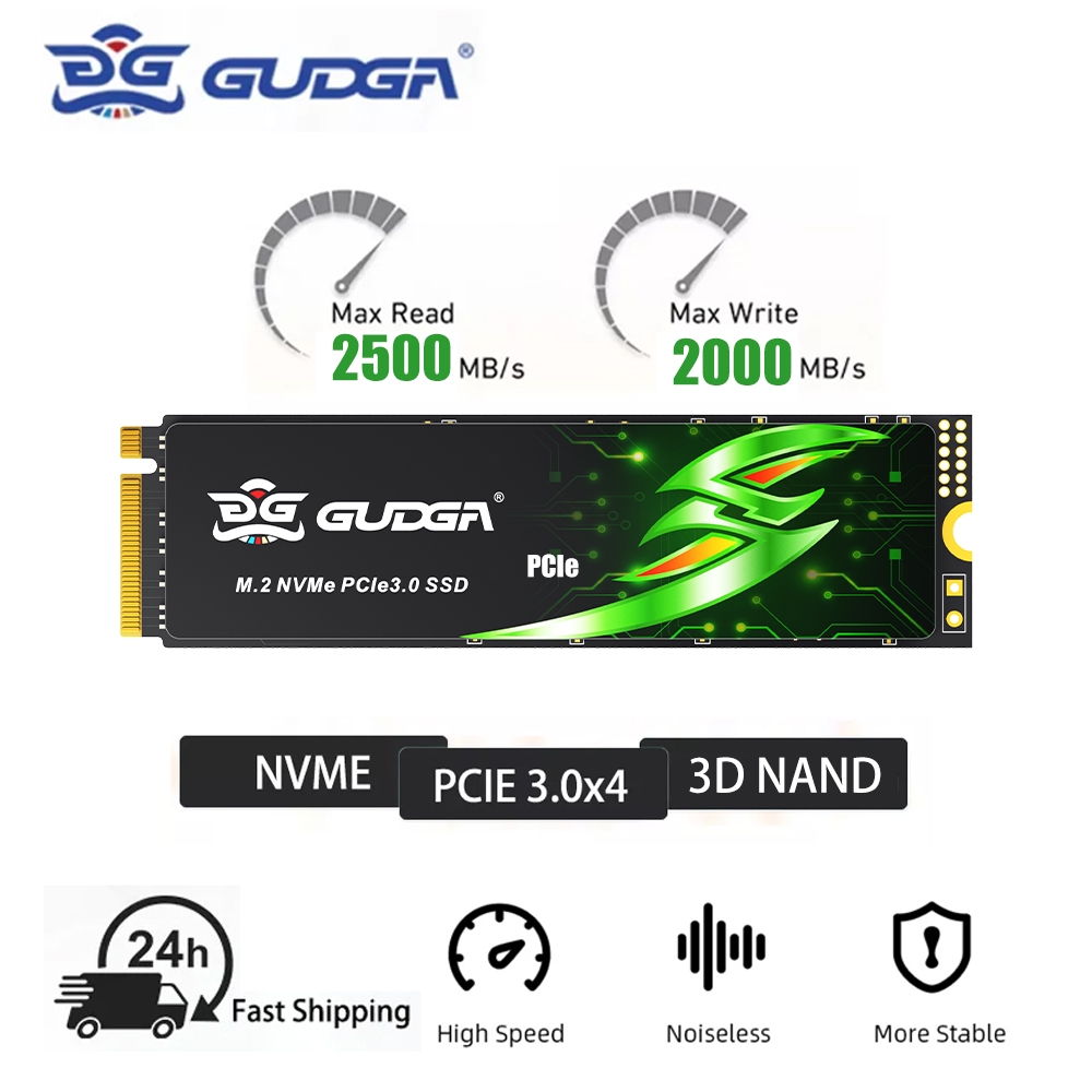 GUDGA M.2 NVME PCIE3.0 2280 SSD 256GB 512GB 1TB 3D NAND FLASH Built in ...