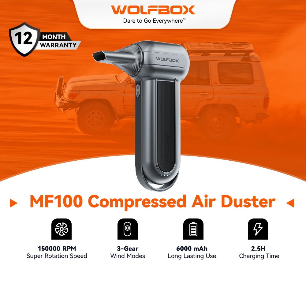 WOLFBOX Compressed Air Duster - 150,000 RPM Rechargeable Electric Air ...