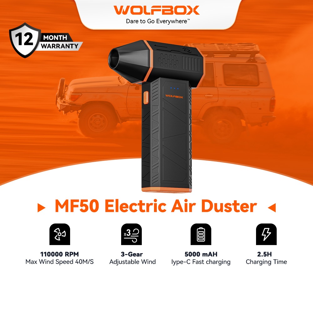 WOLFBOX MF50 Electric Air Duster-110000RPM Super Power Cordless Air ...
