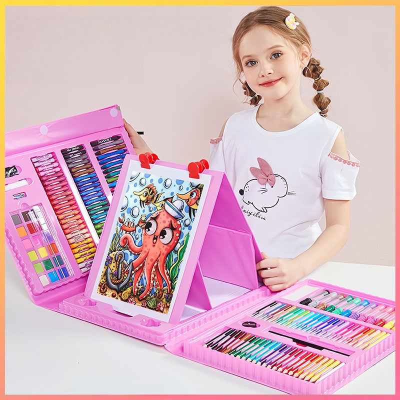 208Pcs Kids Super Mega Art Coloring Set Crayons Oil Pastels Color ...