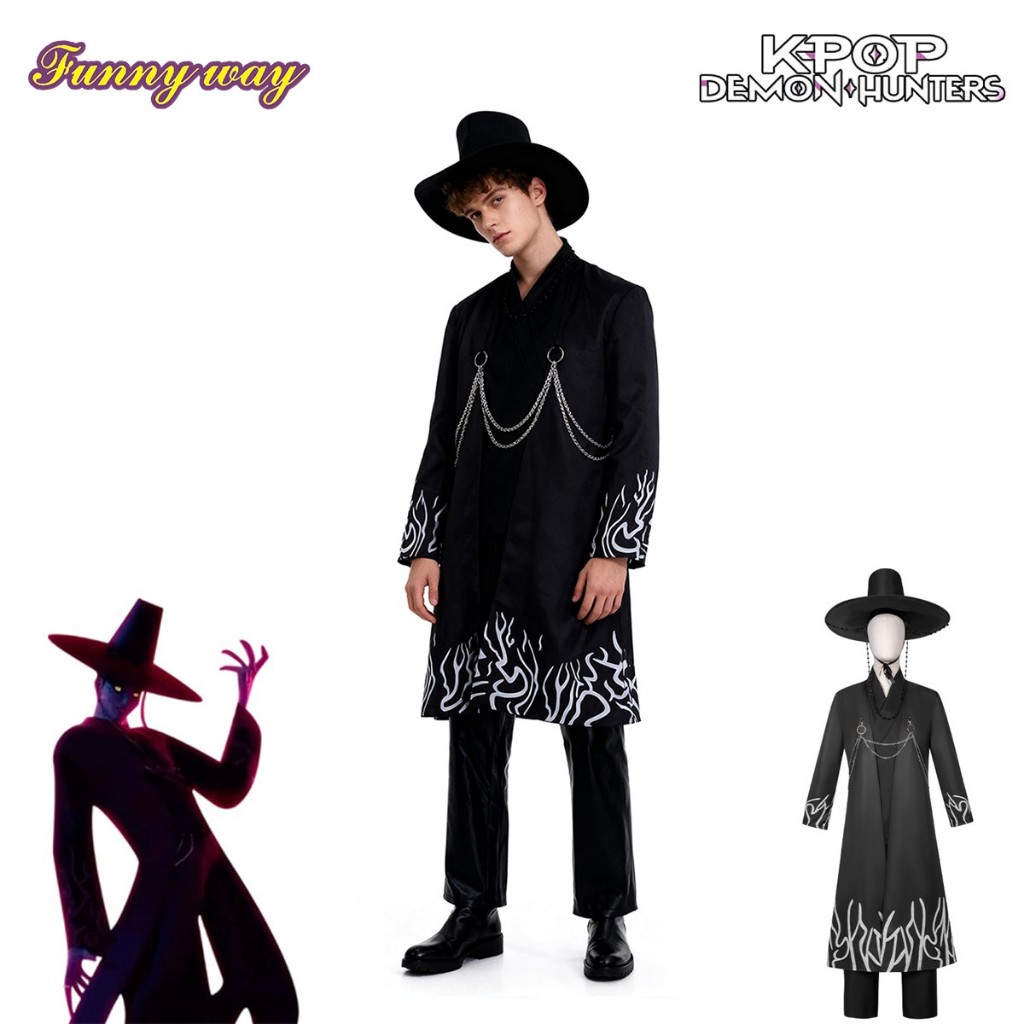 K-Pop Demon Hunters Jinu Men Saja Boys Costume Pop Singers Coat Hat ...