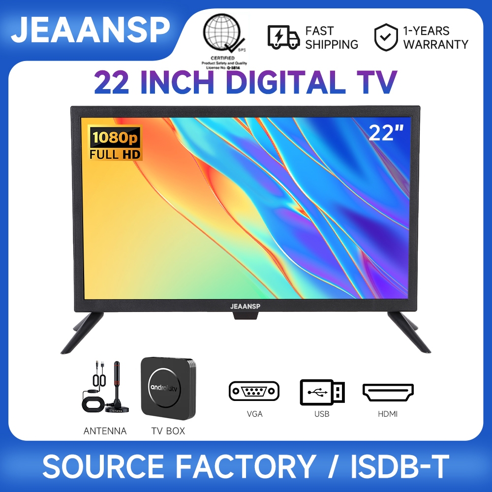 HD LED tv 22 inch Digital TV with VGA &HDMI Build in ISDB-T2(Antenna&5G ...