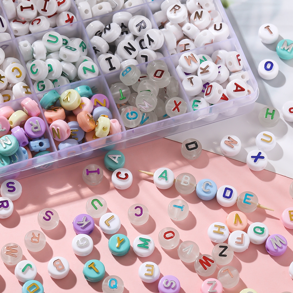 St.kunkka 30Pcs 6×10mm Mixed Acrylic Gold Foil Beads Transparent ...